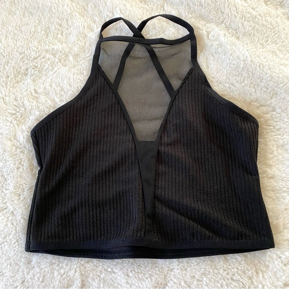 Tops | New Boutique Mesh Crop Top Black | Poshmark